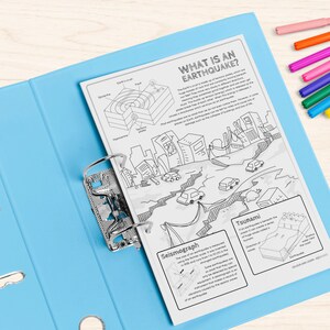 Printable Coloring Fact File, Earthquakes, Color and Learn, for ...