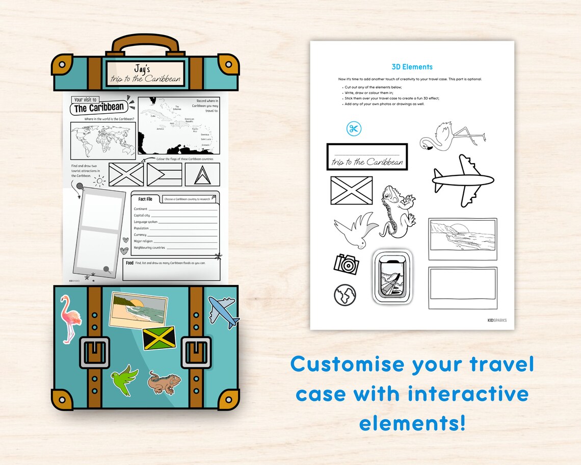 Caribbean Travel Case Foldable | Geography Creative Learning Kids ...