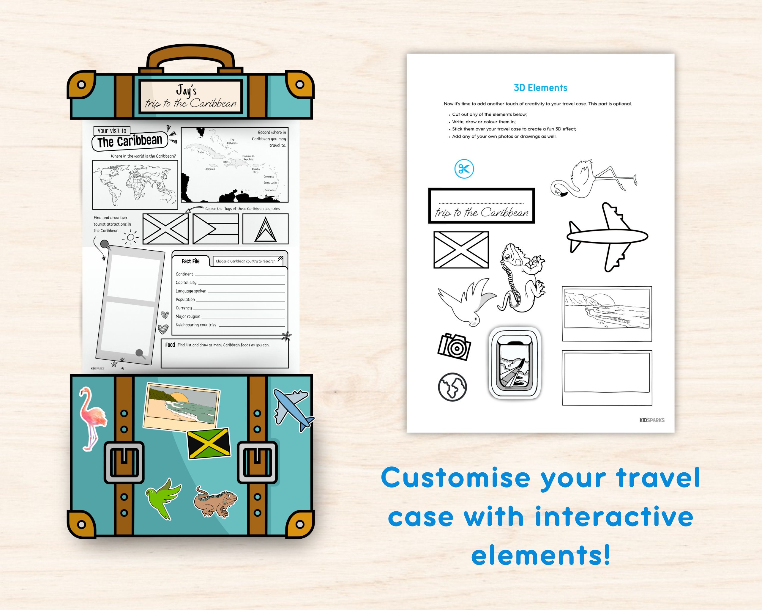 Caribbean Travel Case Foldable | Geography Creative Learning Kids ...