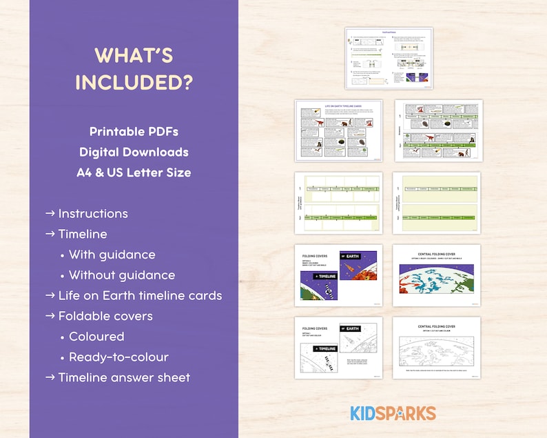 Printable Life on Earth Foldable Timeline | Educate About Geography ...