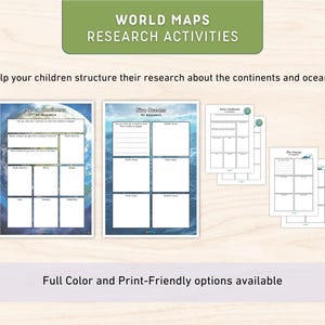 Continents and Oceans Learning BUNDLE, Infographics Foldable World Map ...