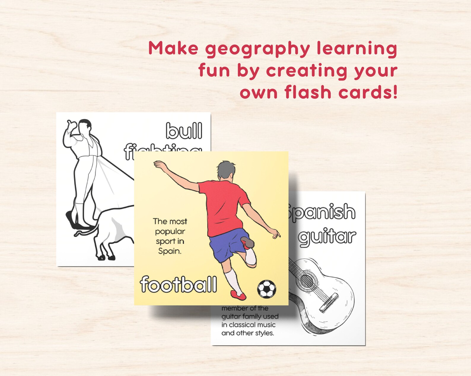 Visit Spain Flash Cards Activity | Colouring Activity Educate About ...