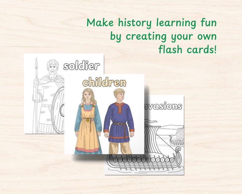 Anglo-saxons Flash Cards Activity | Colouring Activity Educate About ...