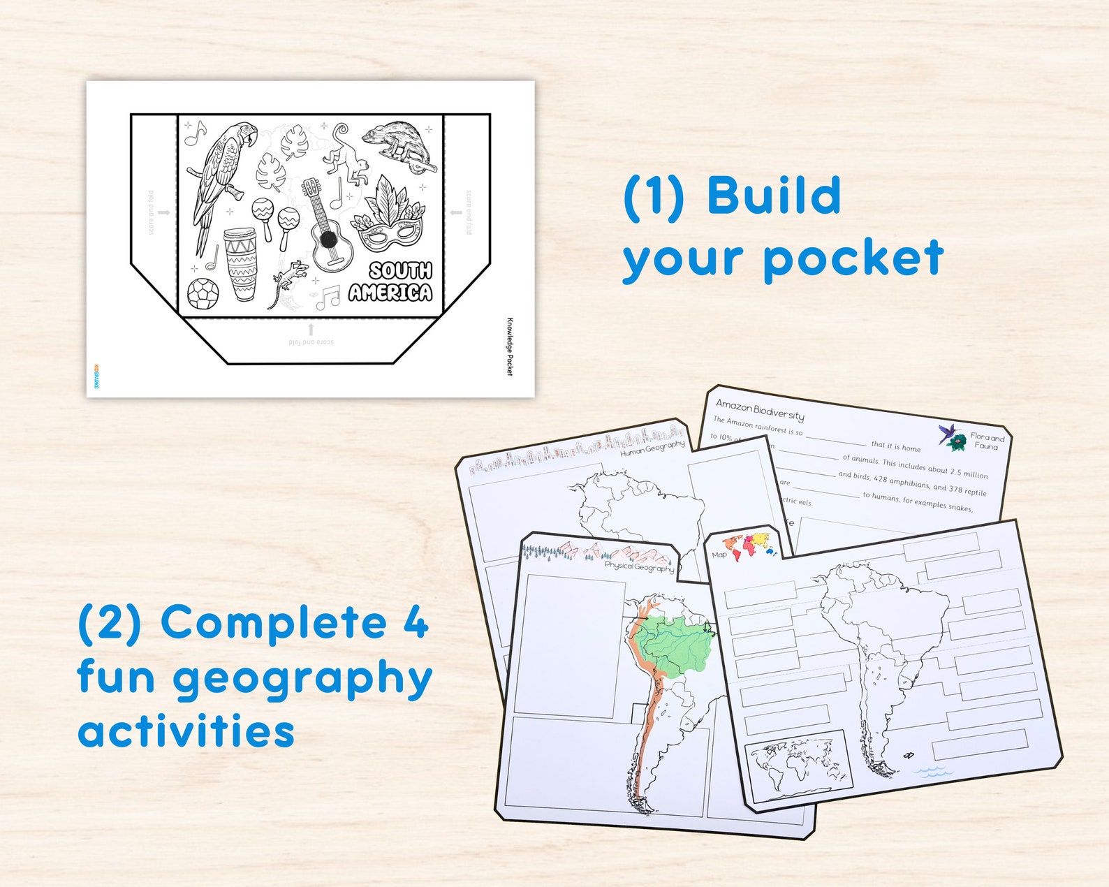 South America Pocket Activity | Geography Knowledge Kids Learning ...
