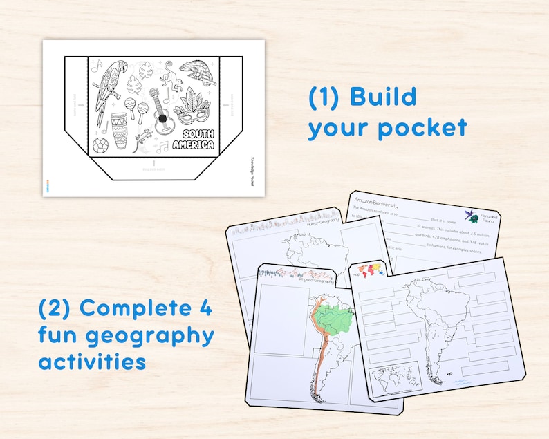 South America Pocket Activity | Geography Knowledge Kids Learning ...