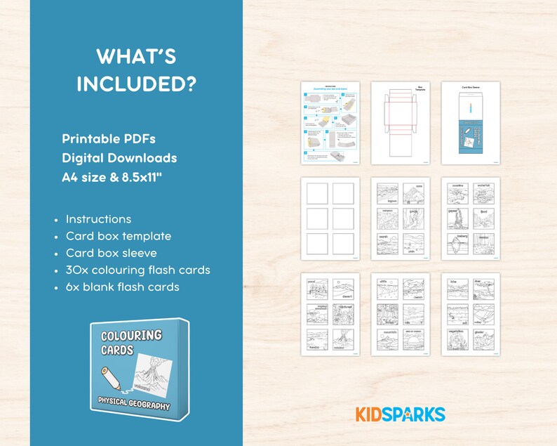 Physical Geography Flash Cards Activity, Colouring Craft Educate About ...