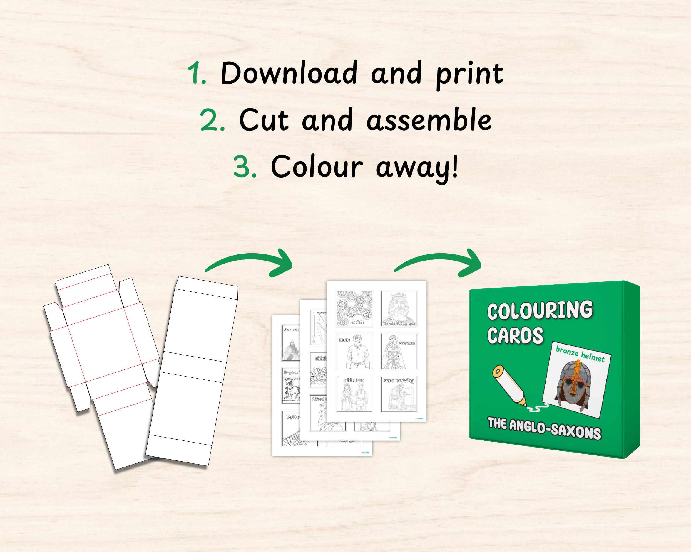 Anglo-saxons Flash Cards Activity | Colouring Activity Educate About ...