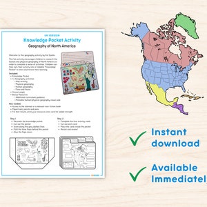 North America Pocket Activity | Geography Knowledge Kids Learning ...