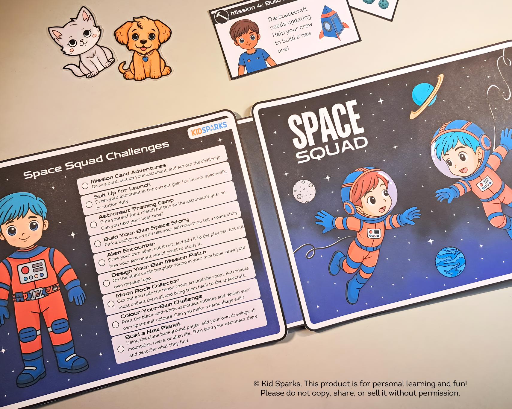 Astronaut Paper Dolls Printable Space Play Pack | Cut & Build Dress up ...