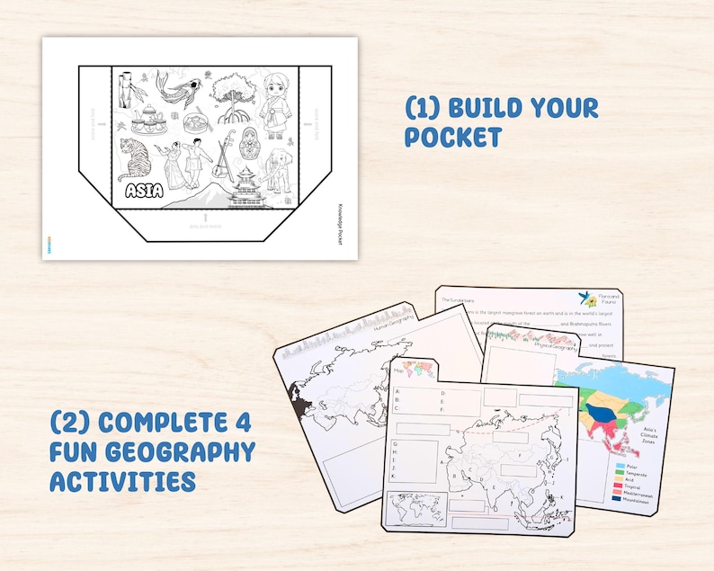 Bundle: 7 Continents Pocket Activities, Geography Knowledge Kids ...