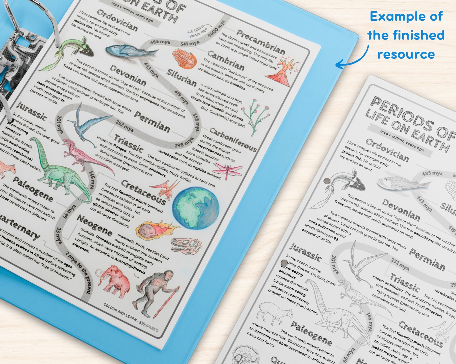 Printable Coloring Fact File, Periods of Life on Earth, Color and Learn ...