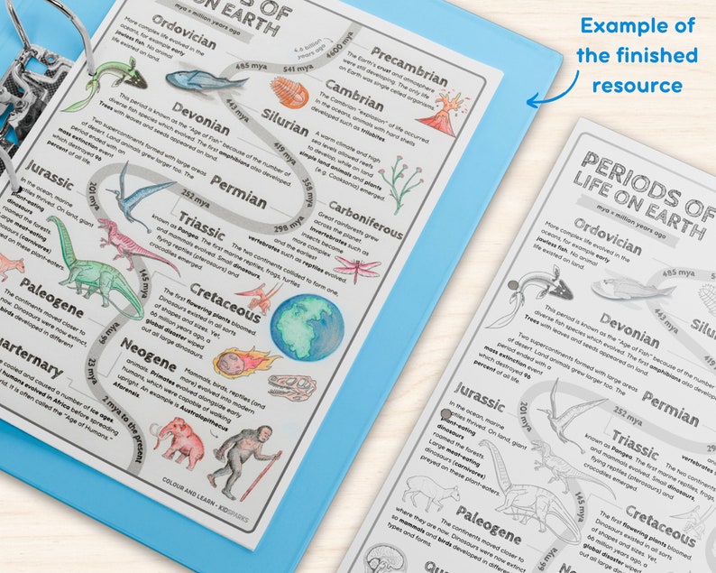 Printable Coloring Fact File, Periods of Life on Earth, Color and Learn ...