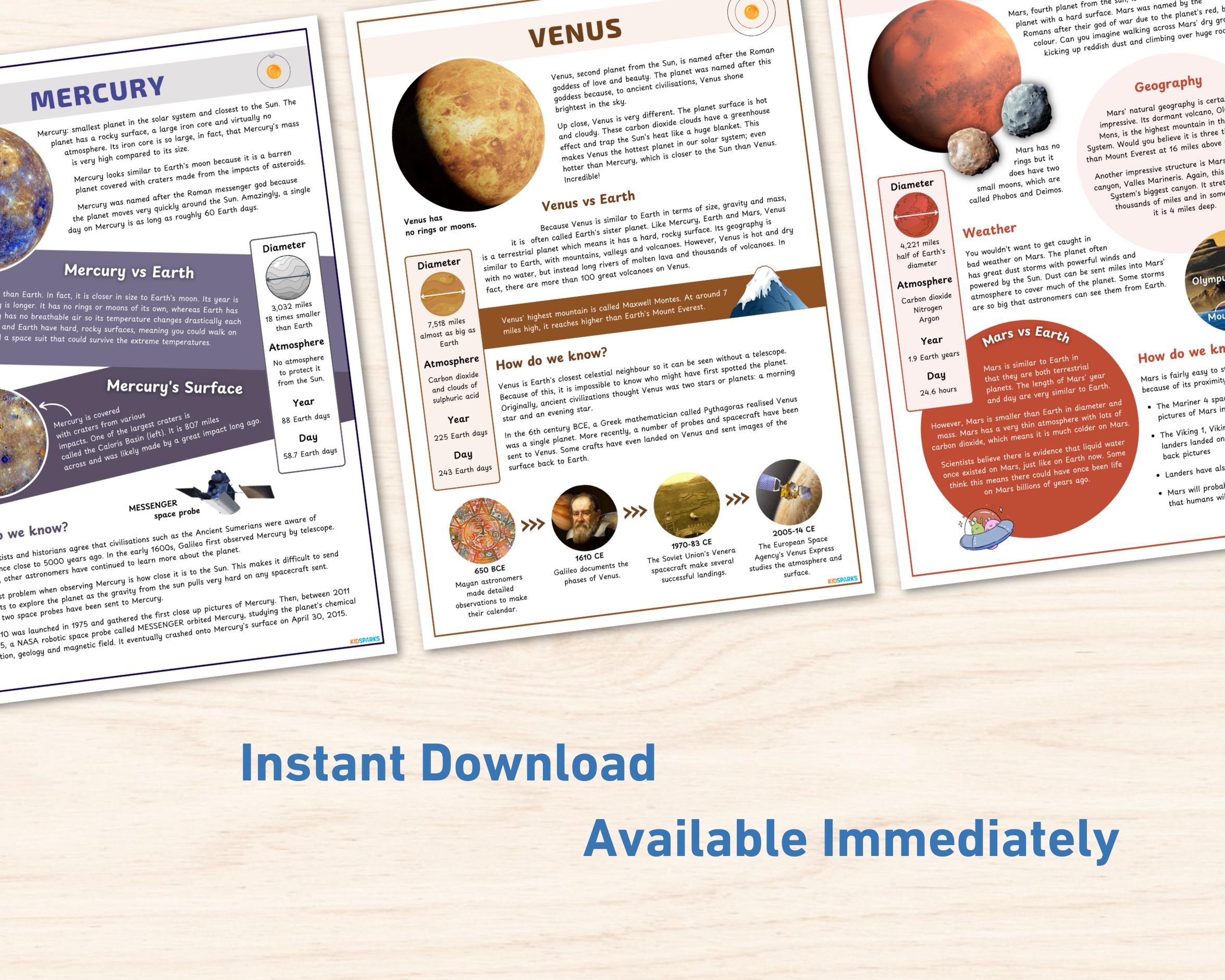 Earth and Space Fact Files | Planets Galaxy Science Learning Primary ...