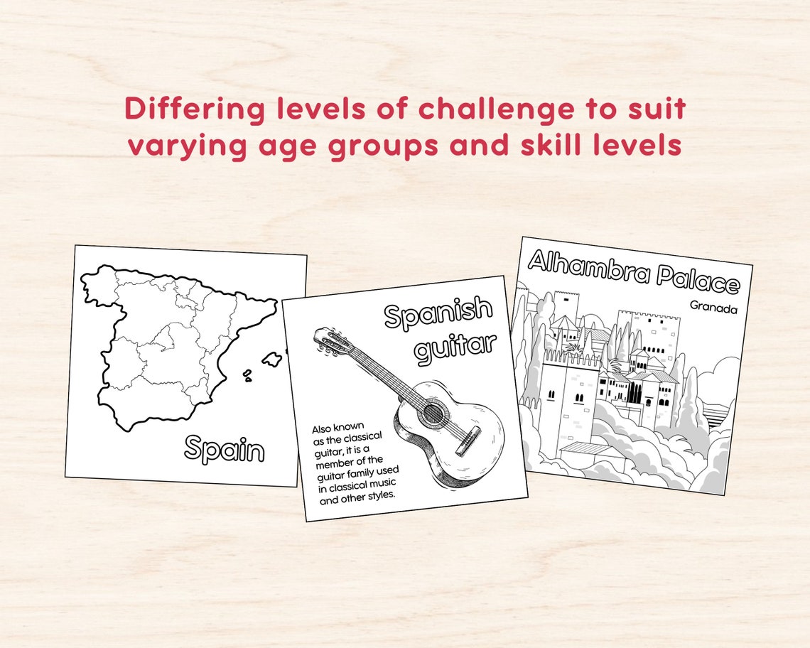 Visit Spain Flash Cards Activity | Colouring Activity Educate About ...