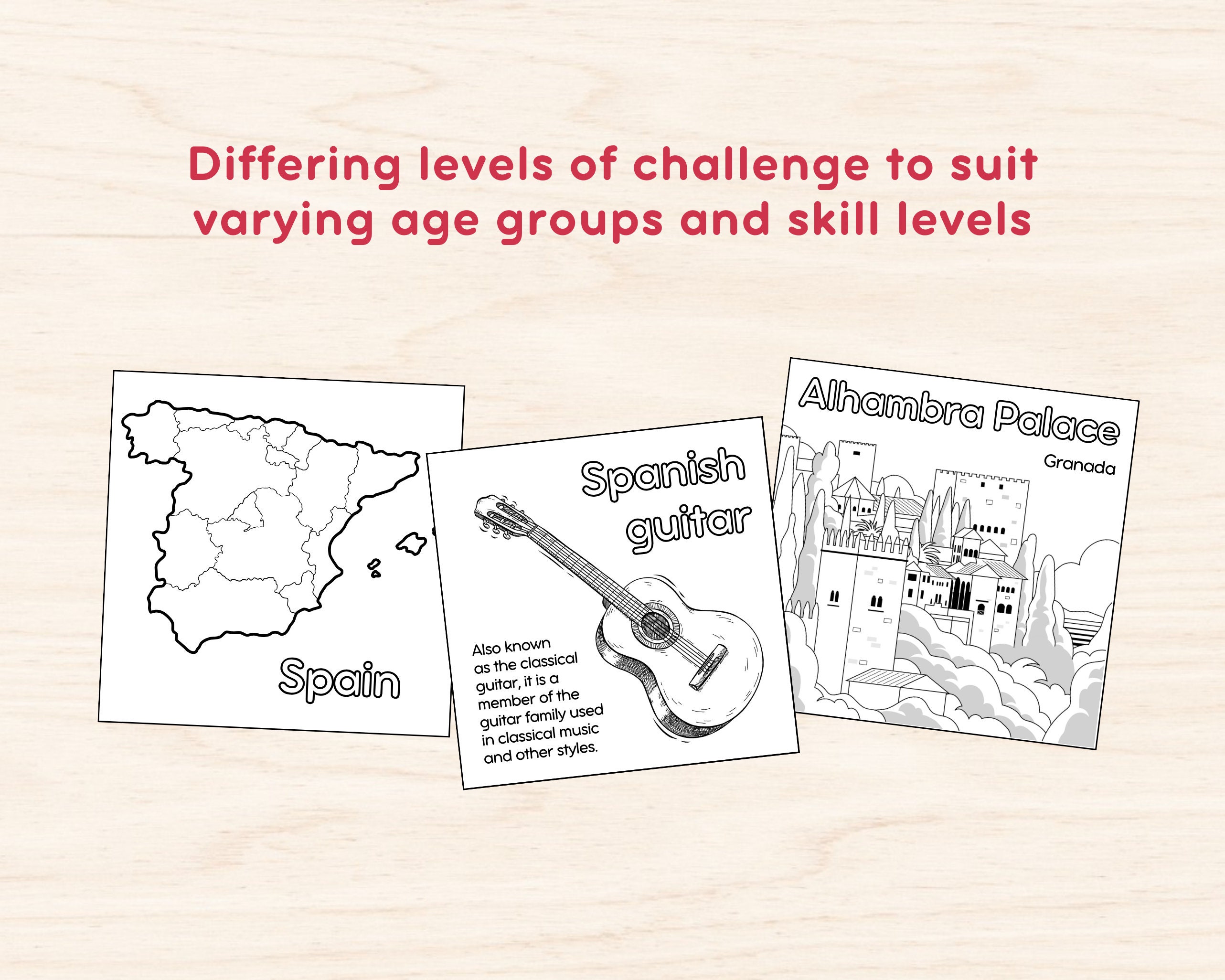 Visit Spain Flash Cards Activity | Colouring Activity Educate About ...