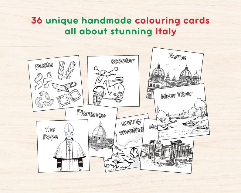 Visit Italy Flash Cards Activity | Colouring Activity Educate About ...