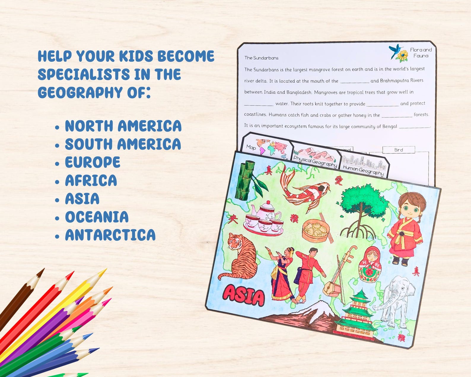 Bundle: 7 Continents Pocket Activities, Geography Knowledge Kids ...