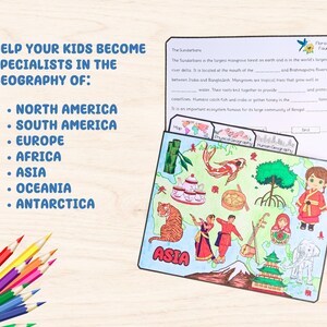 Bundle: 7 Continents Pocket Activities, Geography Knowledge Kids ...