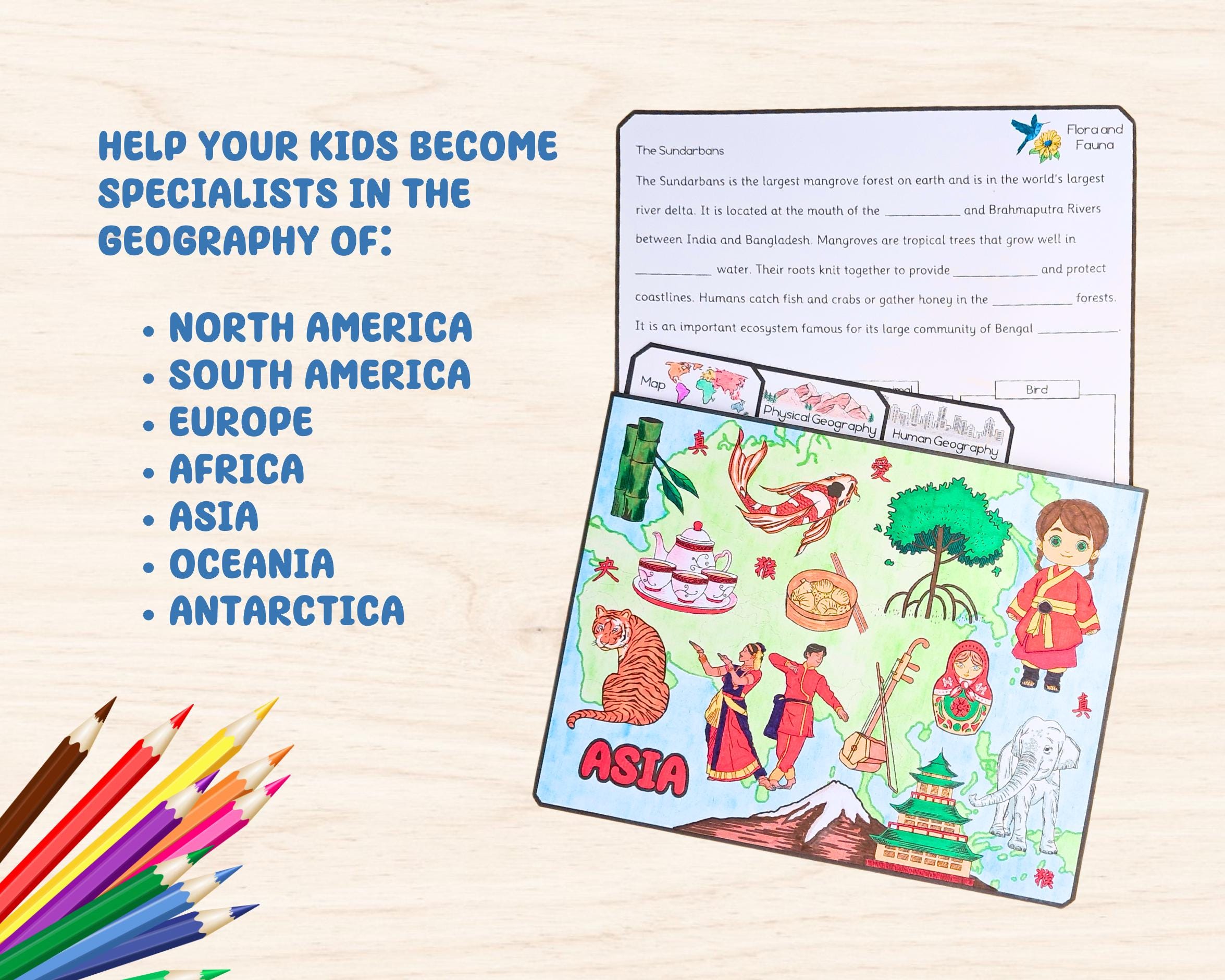 Bundle: 7 Continents Pocket Activities, Geography Knowledge Kids ...