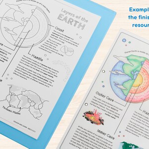 Printable Coloring Fact File, Layers of the Earth, Color and Learn, for ...