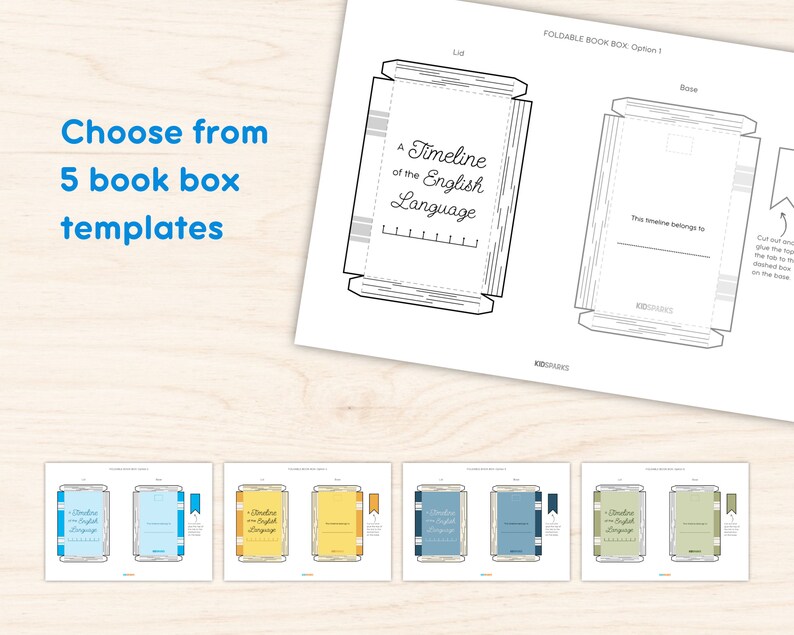 Kids Printable Timeline, History of the English Language Foldable Book ...