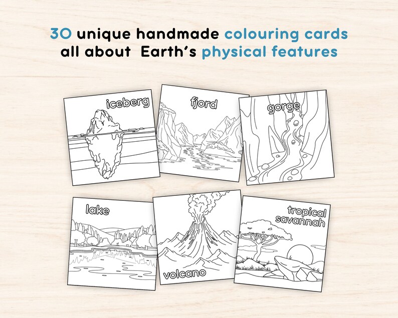 Physical Geography Flash Cards Activity, Colouring Craft Educate About ...