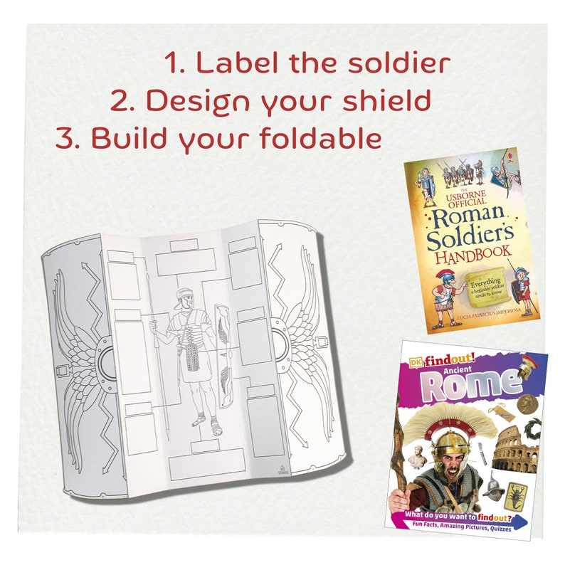 Roman Soldier Foldable Shield | Editable Ancient Rome History Learning ...