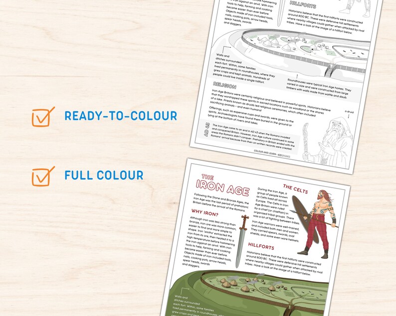 Printable Colouring Fact File, Stone Bronze Iron Ages, KS2 History ...