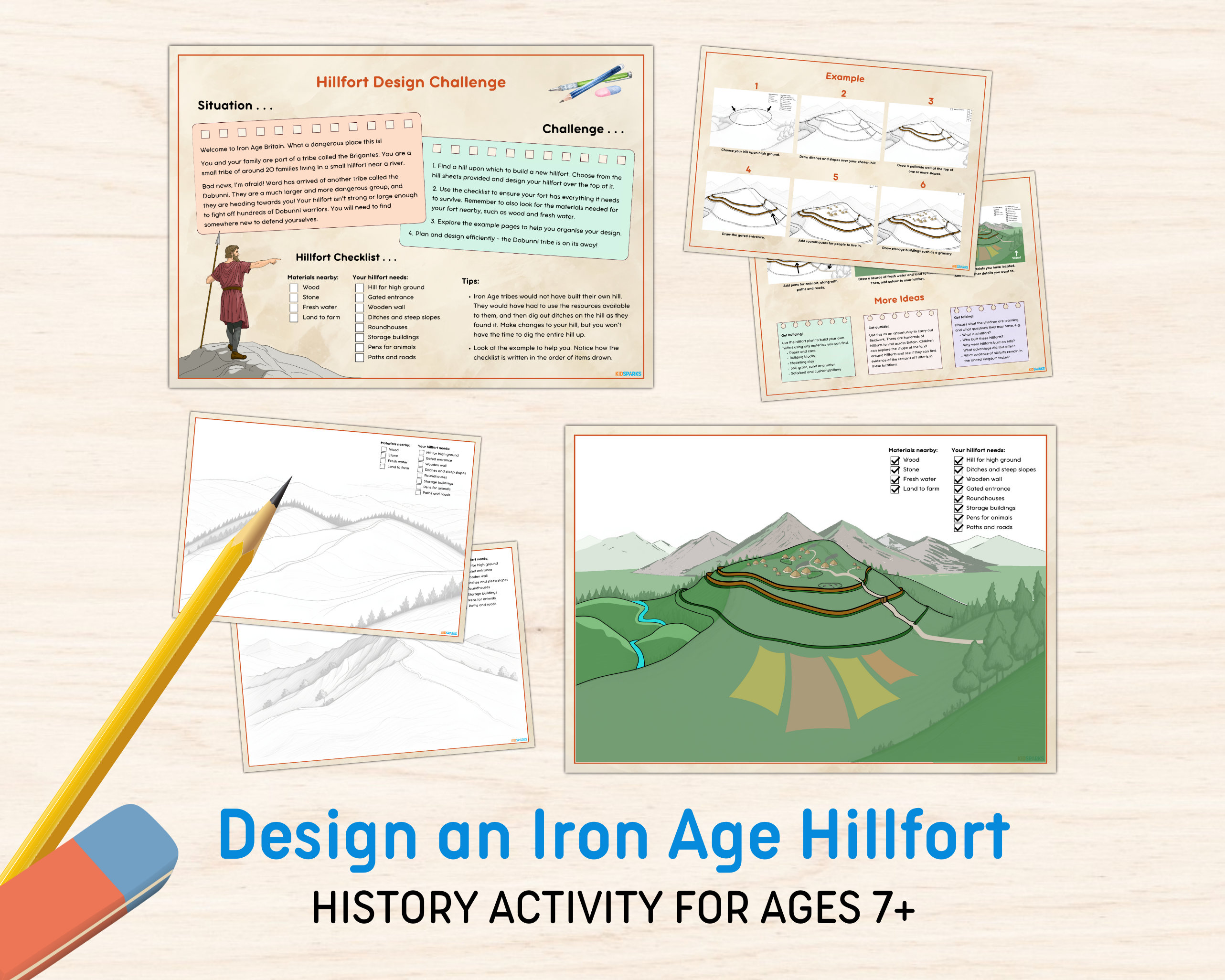 Printable Activity, Design a Hillfort, Iron Age Britain, KS2 History ...
