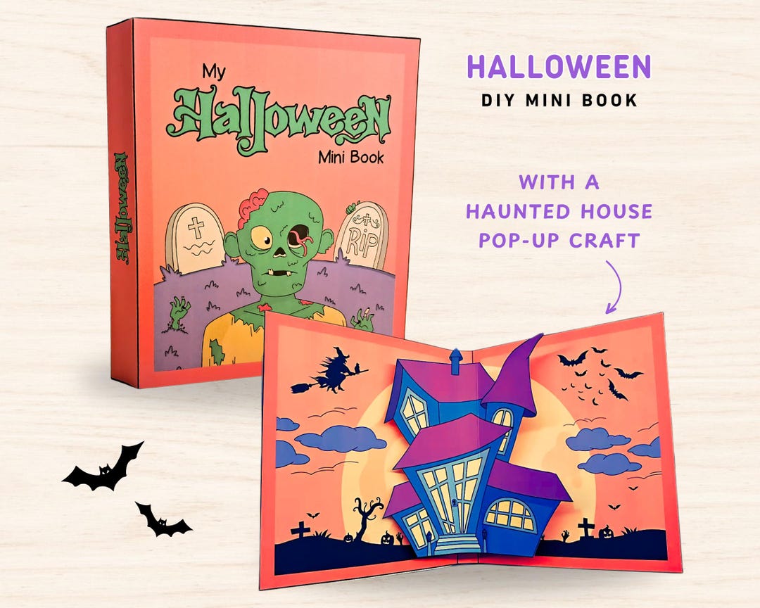 Printable Halloween Mini Book for Kids, Pop-up Halloween Craft Activity ...