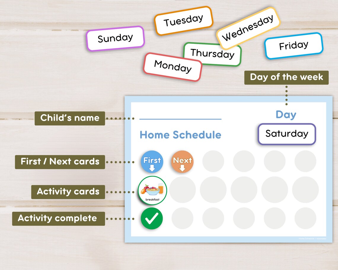 Editable Kids Home Schedule | Kids Daily Planner, Kids Organisation ...