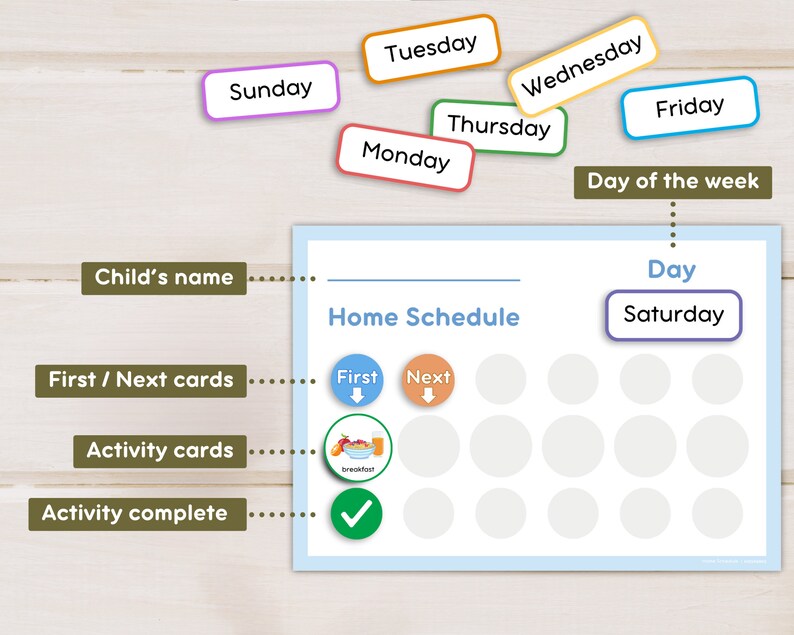 Editable Kids Home Schedule | Kids Daily Planner, Kids Organisation ...