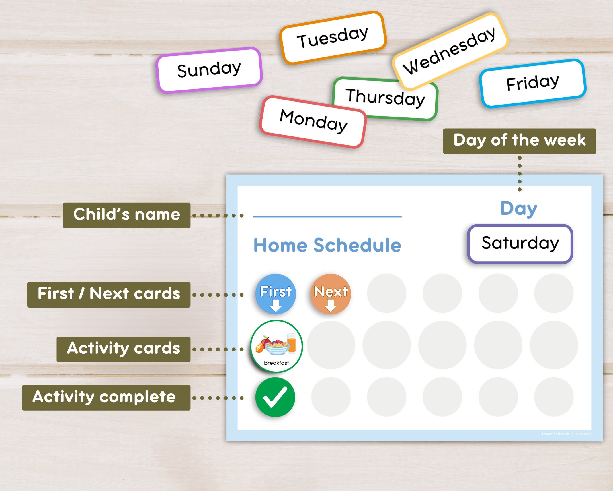 Editable Kids Home Schedule Kids Daily Planner, Kids Organisation ...
