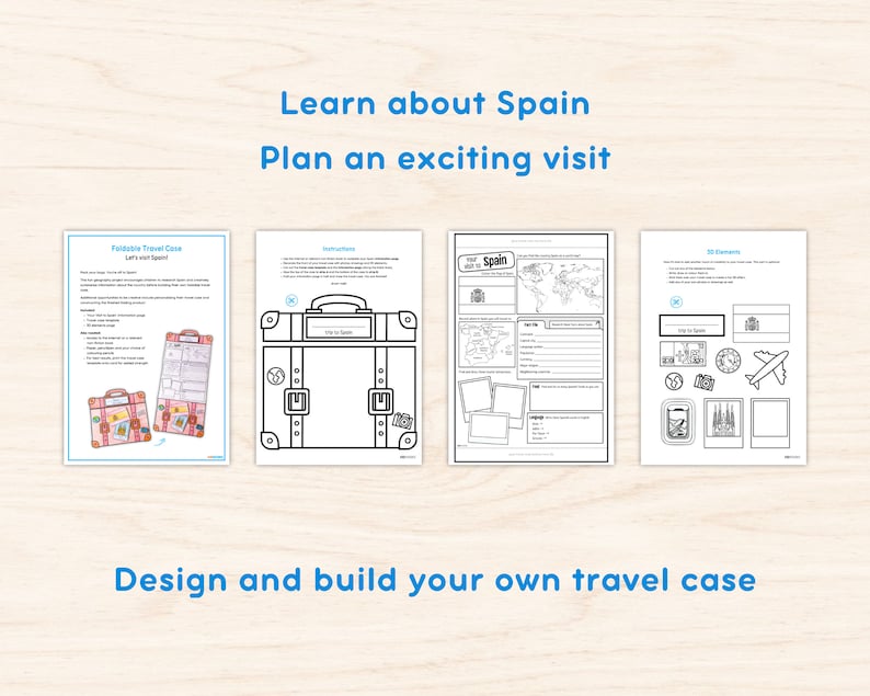 Travel Case Foldable Spain Editable | Geography Creative Learning Kids ...