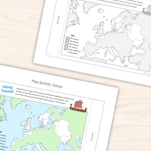 Viking Map & Longship Foldable Activity, Printable History Learning for ...