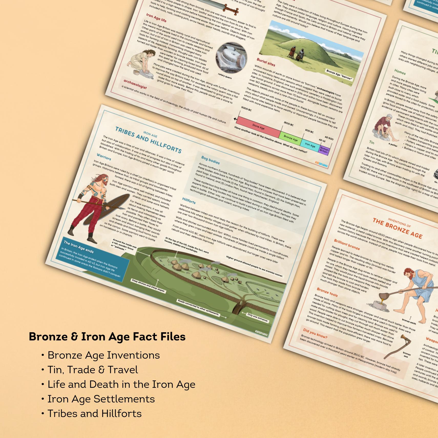 Stone, Bronze & Iron Age Activity Bundle – KS2 History Worksheets ...