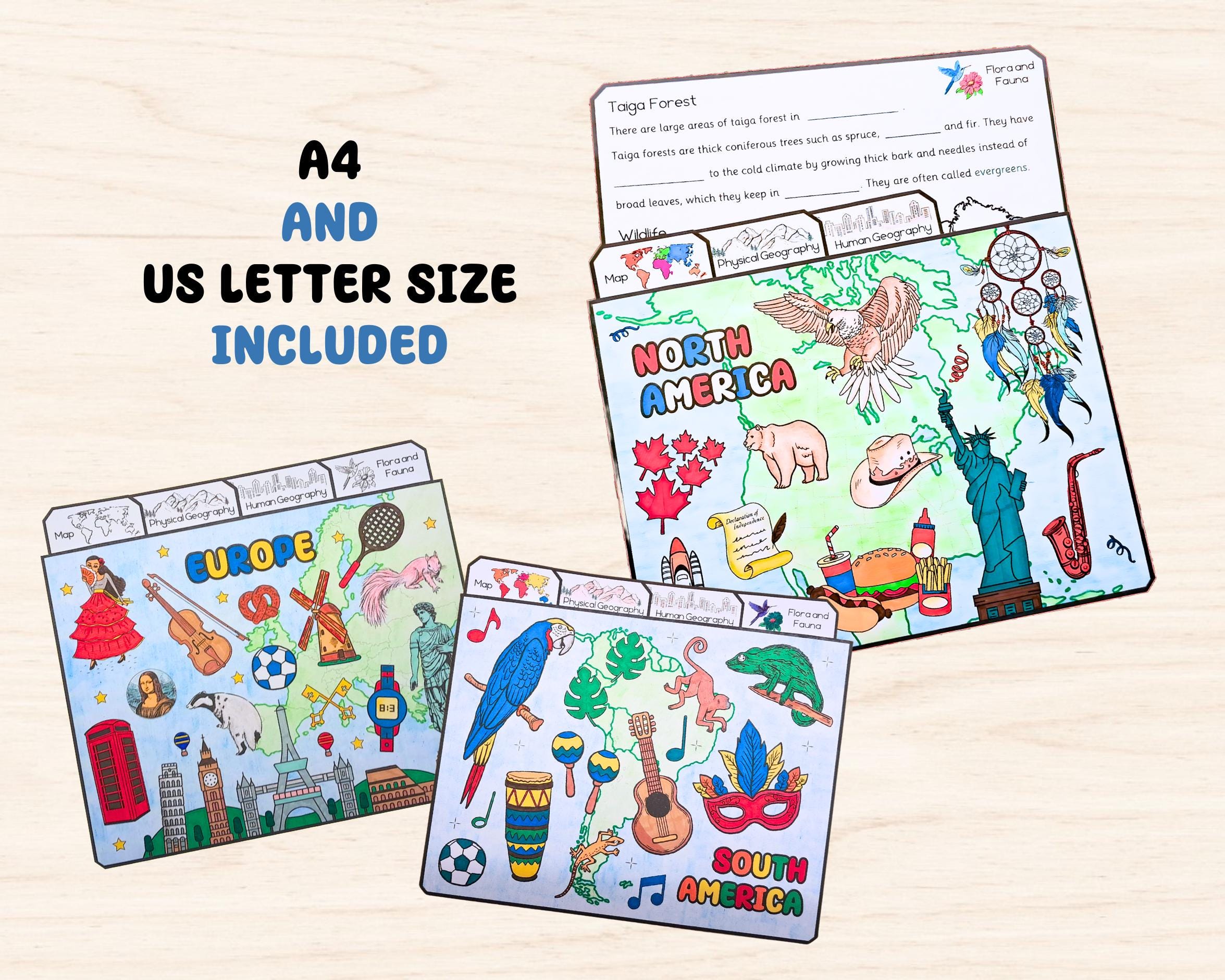 Bundle: 7 Continents Pocket Activities, Geography Knowledge Kids ...