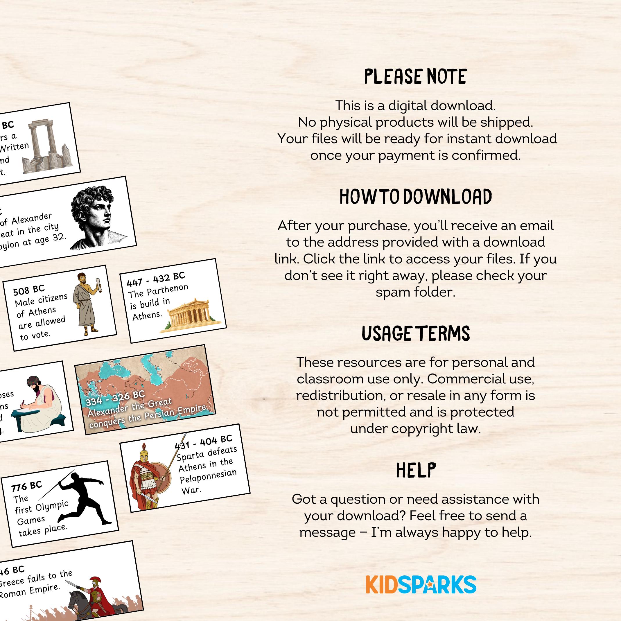 Printable Ancient Greece Foldable Timeline, Educate Kids About Europe ...