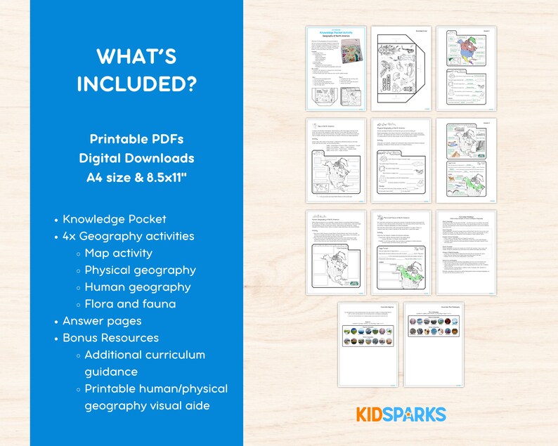 North America Pocket Activity | Geography Knowledge Kids Learning ...