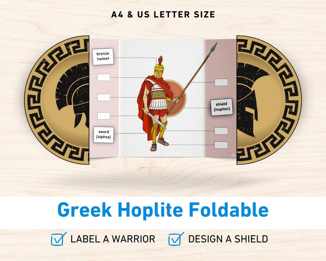 Ancient Greek Hoplite Foldable Shield, Ancient History Learning Primary ...
