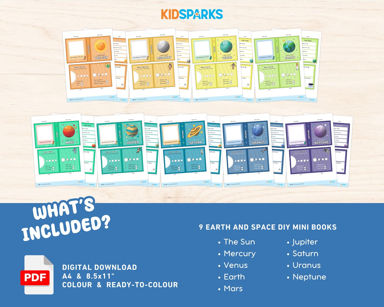 Earth Space Mini Books, Printable Science Craft Activity (digital ...