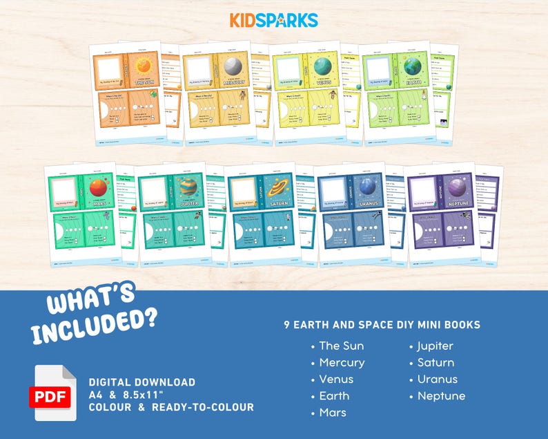 Earth Space Mini Books, Printable Science Craft Activity (digital ...