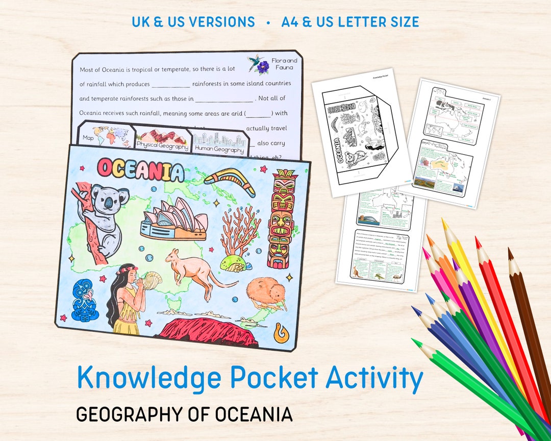 Oceania Pocket Activity, Physical Human Geography Knowledge Kids ...