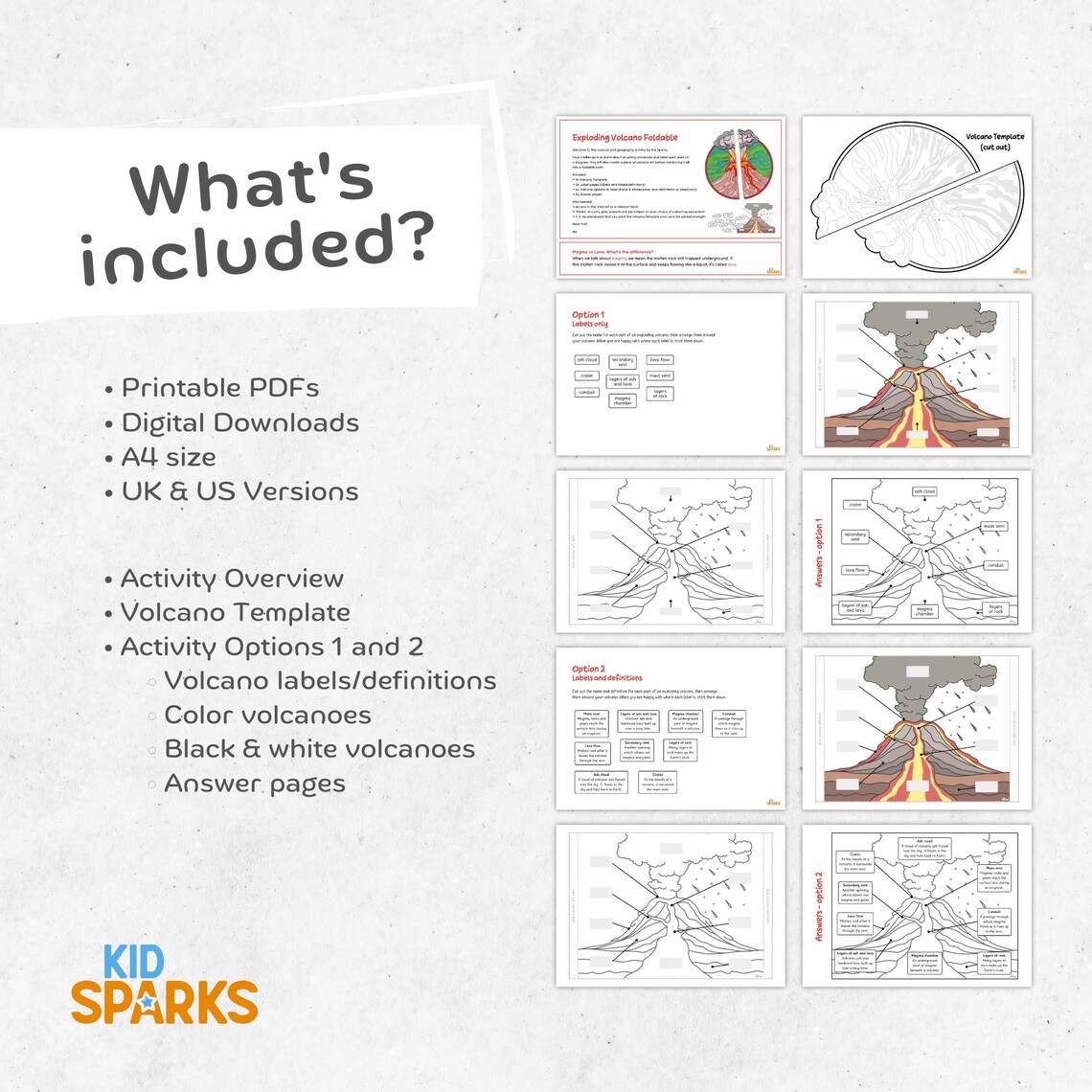 Volcano Foldable Activity | Earth Geography Science Learning Montessori ...