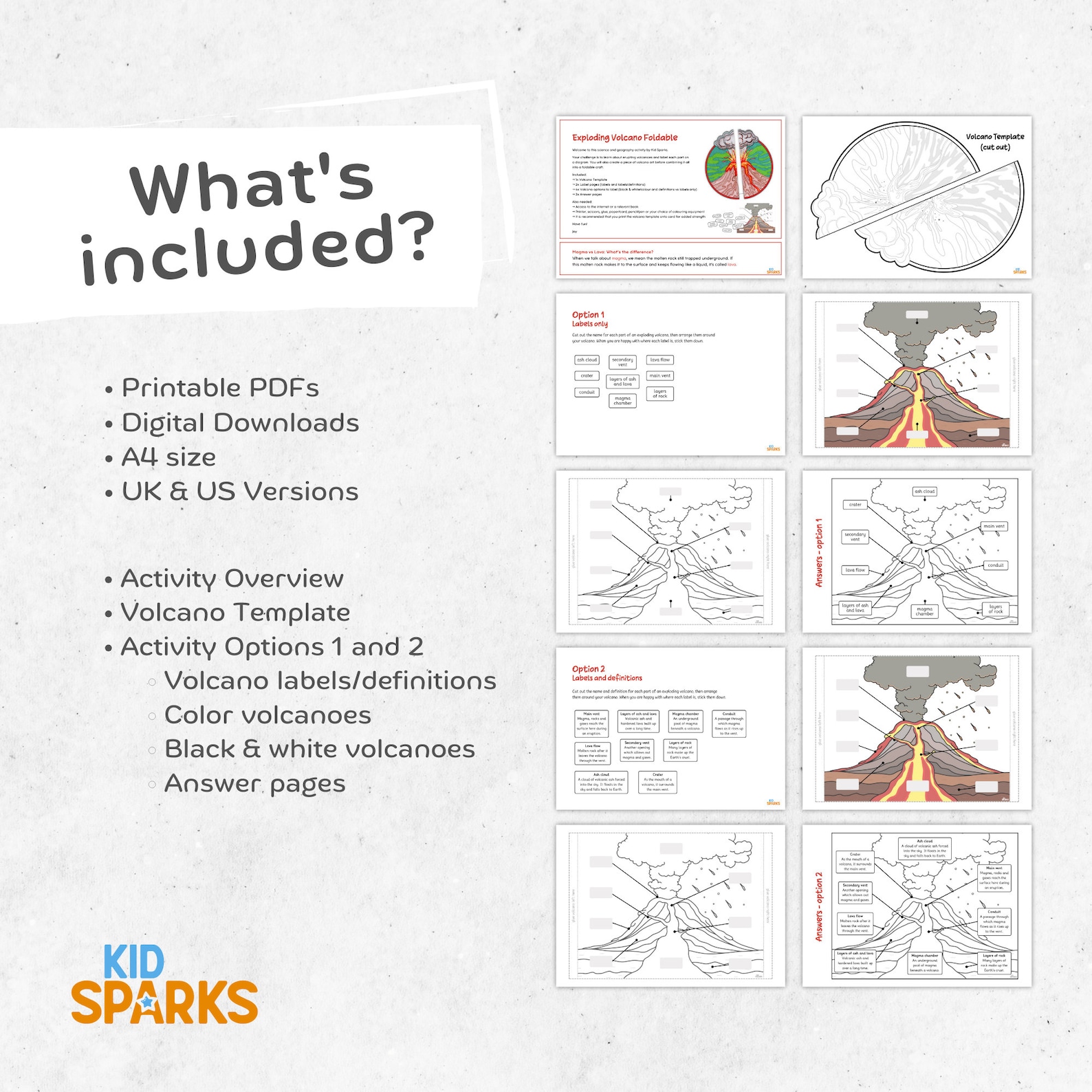 Volcano Foldable Activity | Earth Geography Science Learning Montessori ...