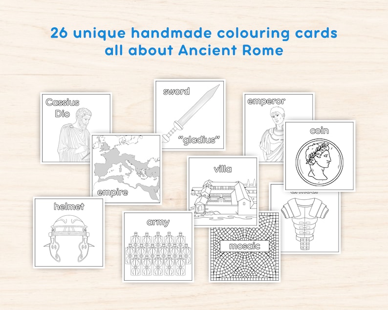 Ancient Rome Flash Cards Activity | Colouring Activity Educate About ...