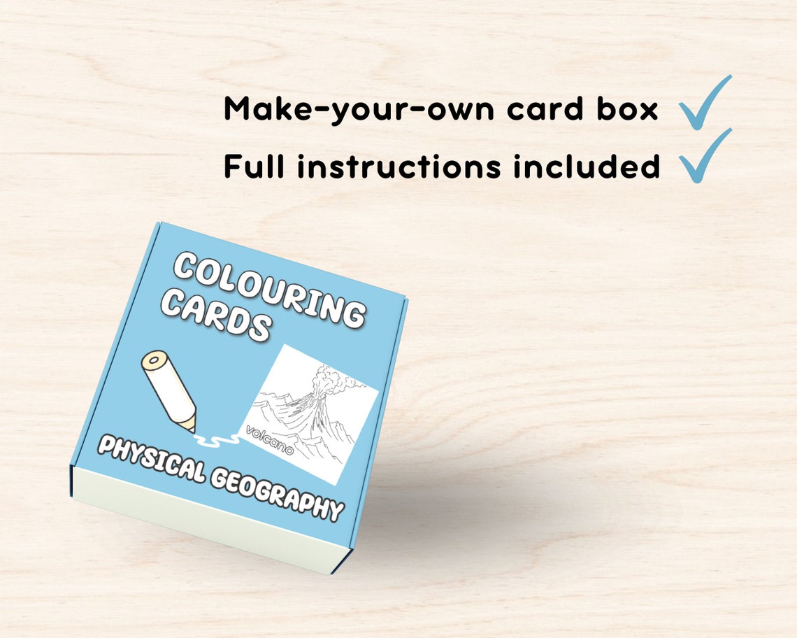 Physical Geography Flash Cards Activity, Colouring Craft Educate About ...