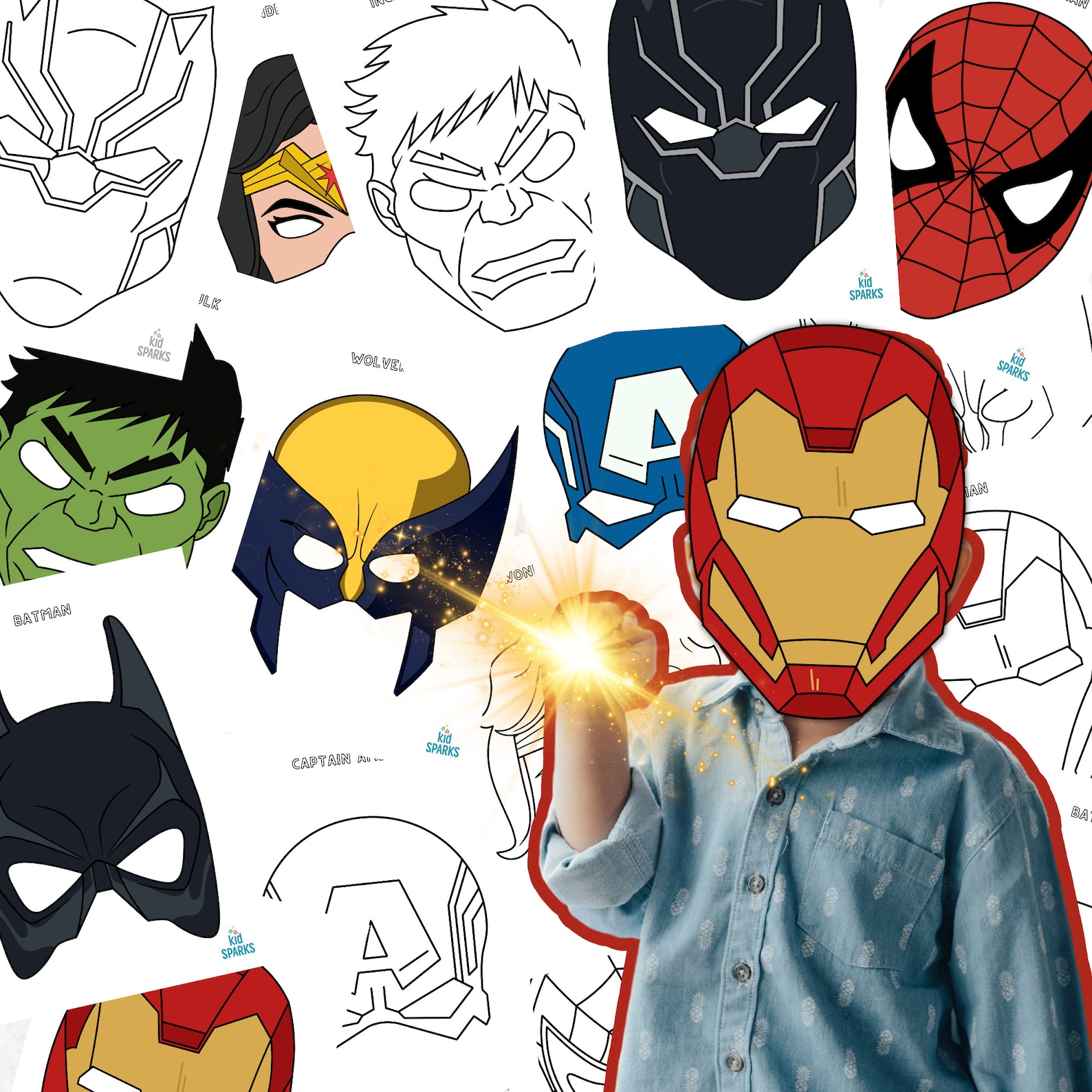 Superhero Masks | Halloween Costume, Photo Booth Masks, Props, Comic ...