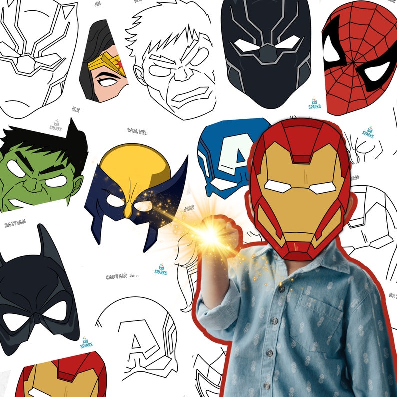 Superhero Masks | Halloween Costume, Photo Booth Masks, Props, Comic ...