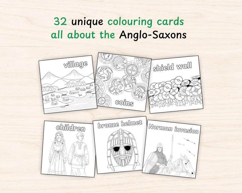 Anglo-saxons Flash Cards Activity | Colouring Activity Educate About ...